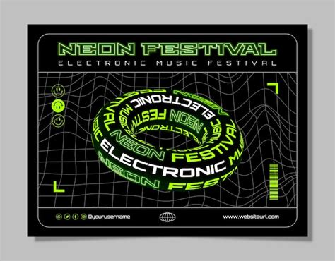 평면 디자인 전자 음악 축제 Photocall 무료 벡터