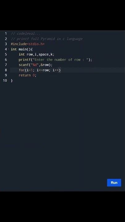 How To Print Full Pyramid In C Language Shorts Codeleval Daily Practice Java Python