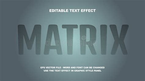 Editable Text Effect Matrix 3d Vector Template Stock Vector