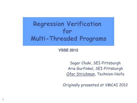 ppt regression verification for multi threaded programs powerpoint presentation id 5958305