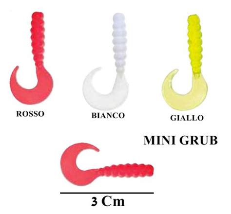 25 Micro Grub Falcetti Gomma Esche Artificiali Pesca Trota Lago