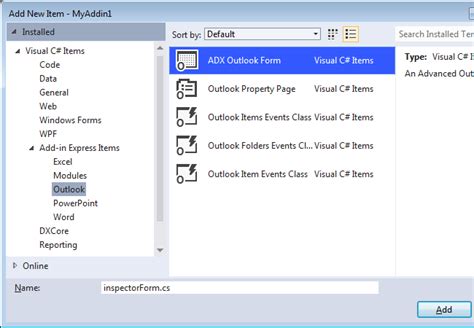 Outlook Addin In Visual Studio C VB NET For VSTO Developers