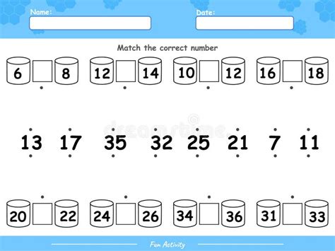Fun Counting And Matching Game Of Numbers Part Three Stock Vector Illustration Of Line