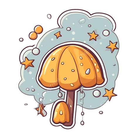 별과 태양 클립 아트와 만화 버섯 디자인 벡터 만화 떨어지는 눈이 고립 된 스티커 디자인 상표 Png 일러스트 및 벡터 에 대한 무료 다운로드 Pngtree