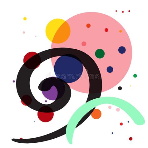 Abstract Artwork Of Swirling Lines Overlapping Circles And Vibrant Colors Art Composition