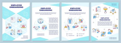 Premium Vector Employee Onboarding Turquoise Brochure Template