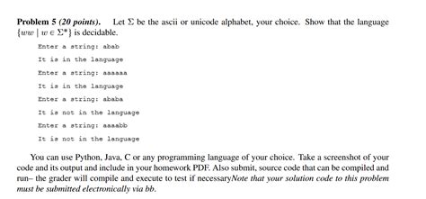 Solved Problem 5 20 Points Let And Be The Ascii Or Unicode
