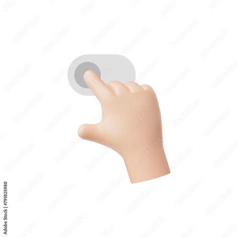 Hand Touchscreen Gesture Vector 3d Icon Hand Forefinger Swipe Action On Touch Screen Ui