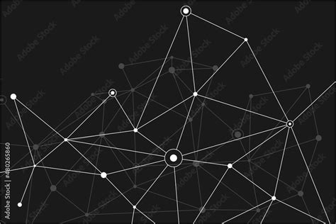 Geometric Plexus Line Node Background Black Abstract Pattern For Web With Particles Structure