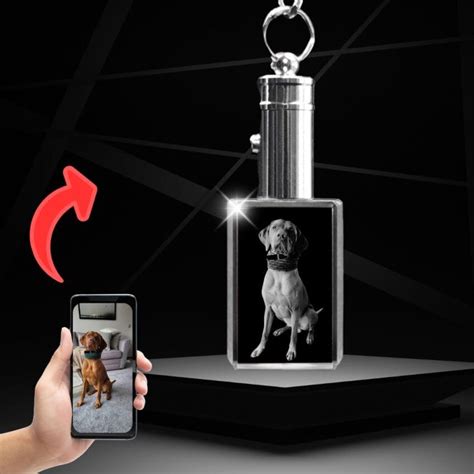 3d Crystal Rectangle Keychain Personalized 3d Crystal Ts