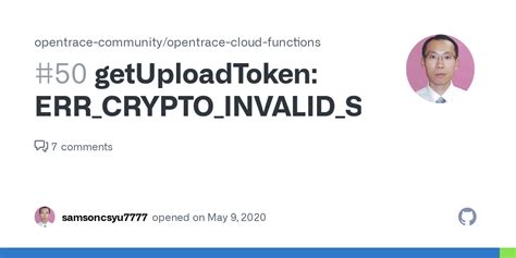 Getuploadtoken Errcryptoinvalidstate · Issue 50 · Opentrace Communityopentrace Cloud