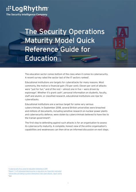 Pdf The Security Operations Maturity Model Quick Reference · Success By Helping
