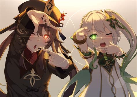 Hu Tao And Nahida Genshin Impact Drawn By Tb Tera Byte Danbooru