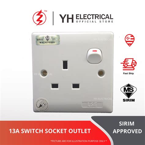 SIRIM 13A SWITCH SOCKET 3 PIN 250V SWITCHED SOCKET OUTLET SIRIM APPROVED Shopee Malaysia