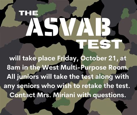 Asvab Testing Informationn Clearwater High School