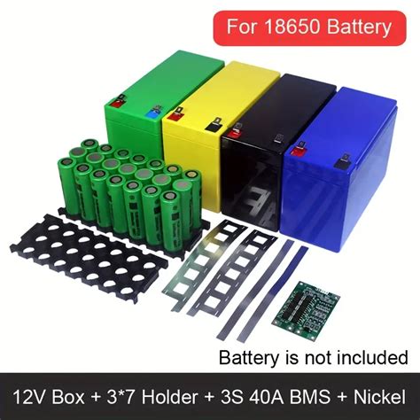 1 세트 18650 리튬 배터리 상자 12v 리튬 배터리 상자 Diy 조립 충전식 배터리 37 그룹 186 Temu