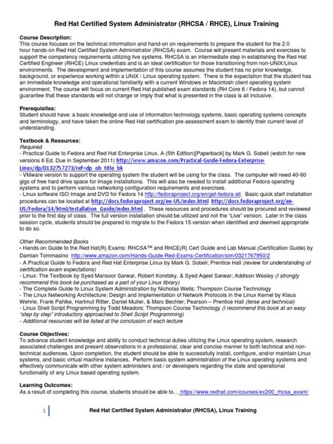 Linux Rhcsa Rhce Course Pdf Download Free Pdf File System