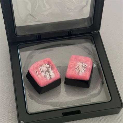 Cute Bread Bear Pink Keycaps Set Kawaii Rounded Anime Keycaps Set