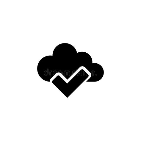 Cloud Check Mark Flat Vector Icon Stock Vector Illustration Of Computing Concept