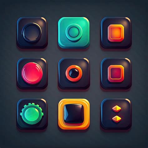 User Square Game Button Ai Generated App Gui Menu Element Play Web User