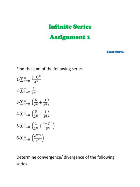 Series Assignment Pdf Power Series Real Analysis