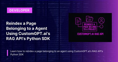 Reindex A Page Using Customgptais Rag Api Python Sdk