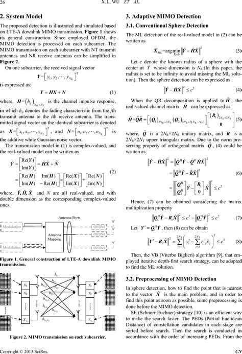 A Sphere Detection Based Adaptive Mimo Detection Algorithm For Lte A System