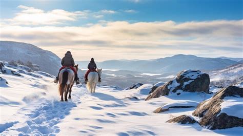 Premium Ai Image A Small Group Of People Are Riding Horseback Through