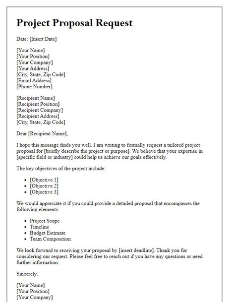 Letter Template For Detailed Project Proposal Submission Free Samples
