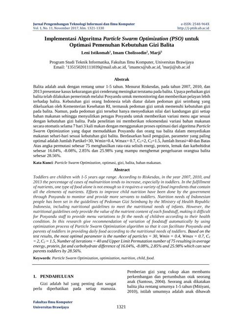 Pdf Implementasi Algoritma Particle Swarm Optimization Pso Dokumentips