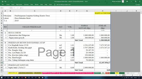 Download Rab Bangunan Gedung Dalam Bentuk Excel