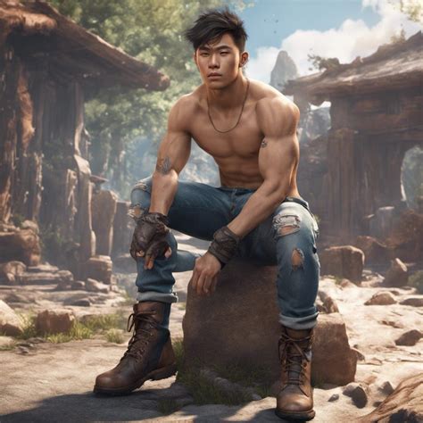 Shirtless Athletic Asian Guy Ai Generated Artwork Nightcafe Creator