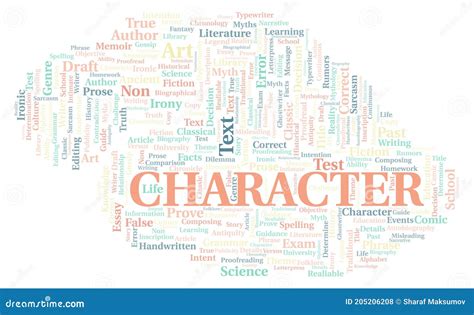 character typography word cloud create with the text only stock