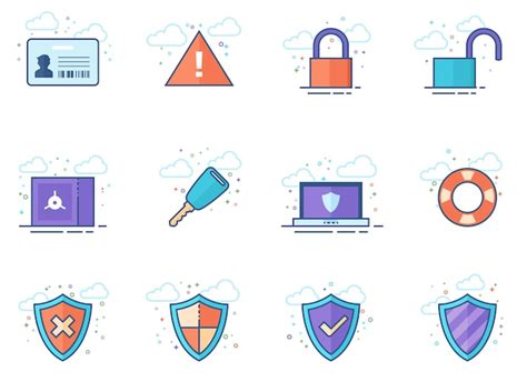 Premium Vector Flat Color Icons Internet Security