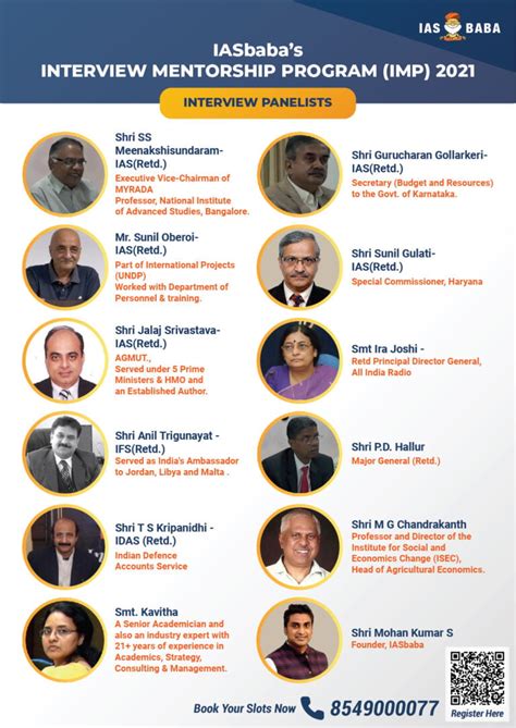 MOCK INTERVIEW UPSC Available Time Slots For OFFLINE