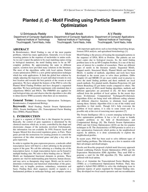 pdf planted l d motif finding using particle swarm optimization