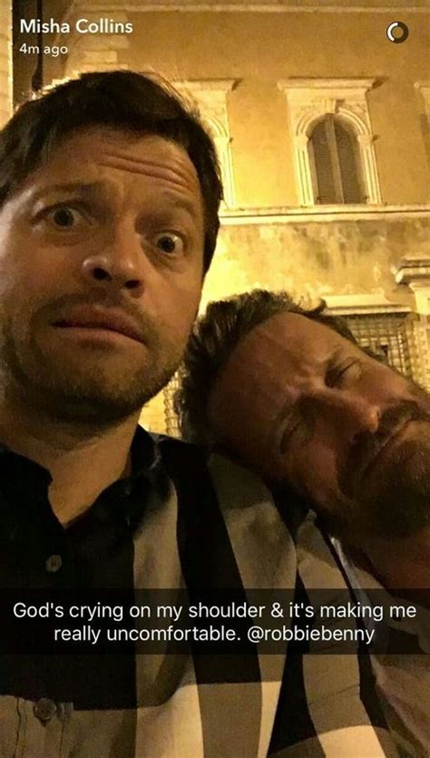 Misha And Rob Supernatural Misha Collins Supernatural Funny