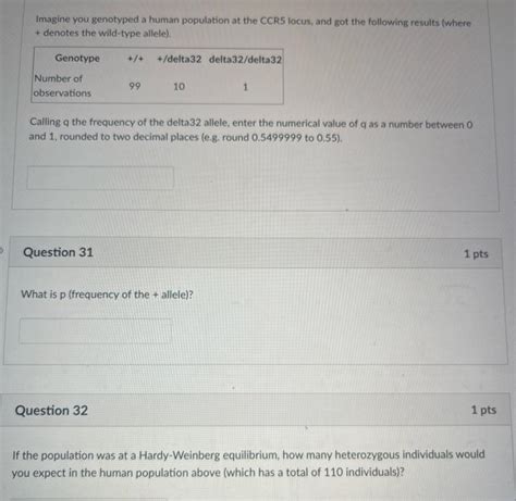 Solved Imagine You Genotyped A Human Population At The Ccr5