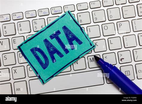 Handwriting Text Data Concept Meaning Piece Of Information Facts And Statistics Collected As