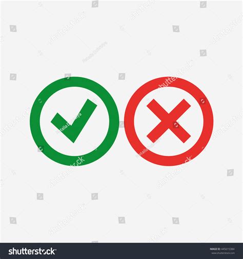 check mark cross vector icons 스톡 벡터 로열티 프리 445615384 shutterstock