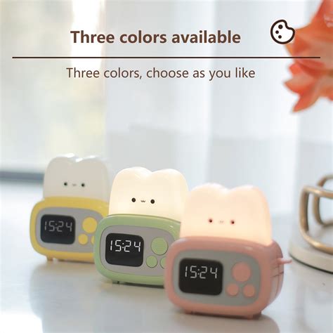 Honrane Alarm Clock Night Light Bread Machine Design Precise Timing