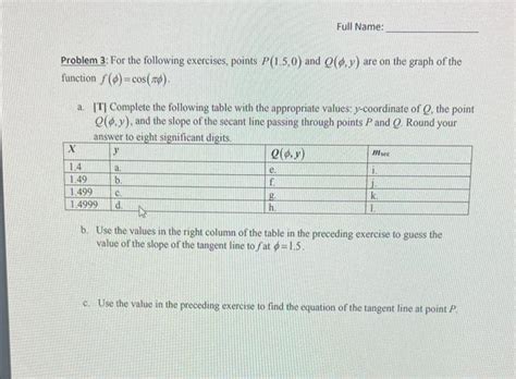 Solved Problem For The Following Exercises Points Chegg
