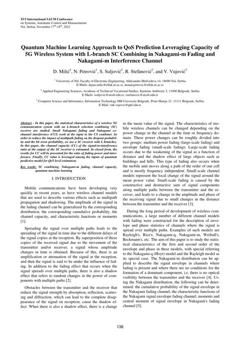 Pdf Quantum Machine Learning Approach To Qos Prediction Leveraging Capacity Of 5g Wireless