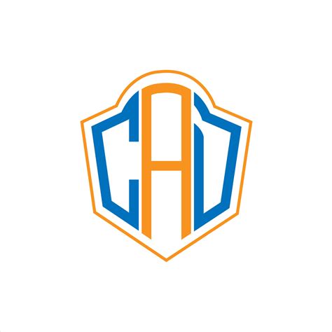 Cad Abstract Monogram Shield Logo Design On White Background Cad