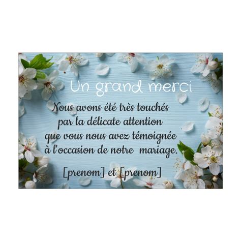 Carte Remerciement Mariage Fleur Bleu Merci Gratuit à Imprimer Carte 530