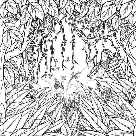 Rainforest Habitat Coloring Pages