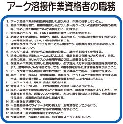 【楽天市場】作業主任者職務板 アーク溶接作業資格者 安全用品・標識安全標識作業主任者職務表示板：サインモール 楽天市場店
