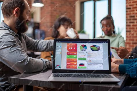 Free Photo Laptop Displaying Business Analytics