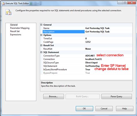 Ssis Sql Task Set Package Variable Stack Overflow