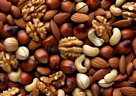 Macro Shot Of Various Assorted Nut Mixtop Viewai Generative Stock